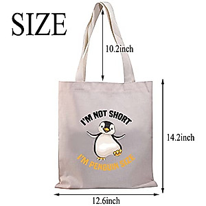 BDPWSS Funny Penguin Gift Penguin Lover Gift I'm Not Short I'm Penguin Sized Penguin Inspired Tote Bag (Penguin size TG)
