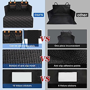 EasyHaWei 4-in-1 SUV Cargo Liner for Dogs, Non-Slip Water Resistant Pet Trunk Mat with Side Flaps Protector & Back Seat Organizer, Dog Backseat Cover for SUVs Vans