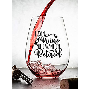 Funny Retirement Gift Wine Glass For Women - Humorous Gifts For Retired Coworkers - Unique Wine Glass With Funny Saying - Happy Retirement Gifts
