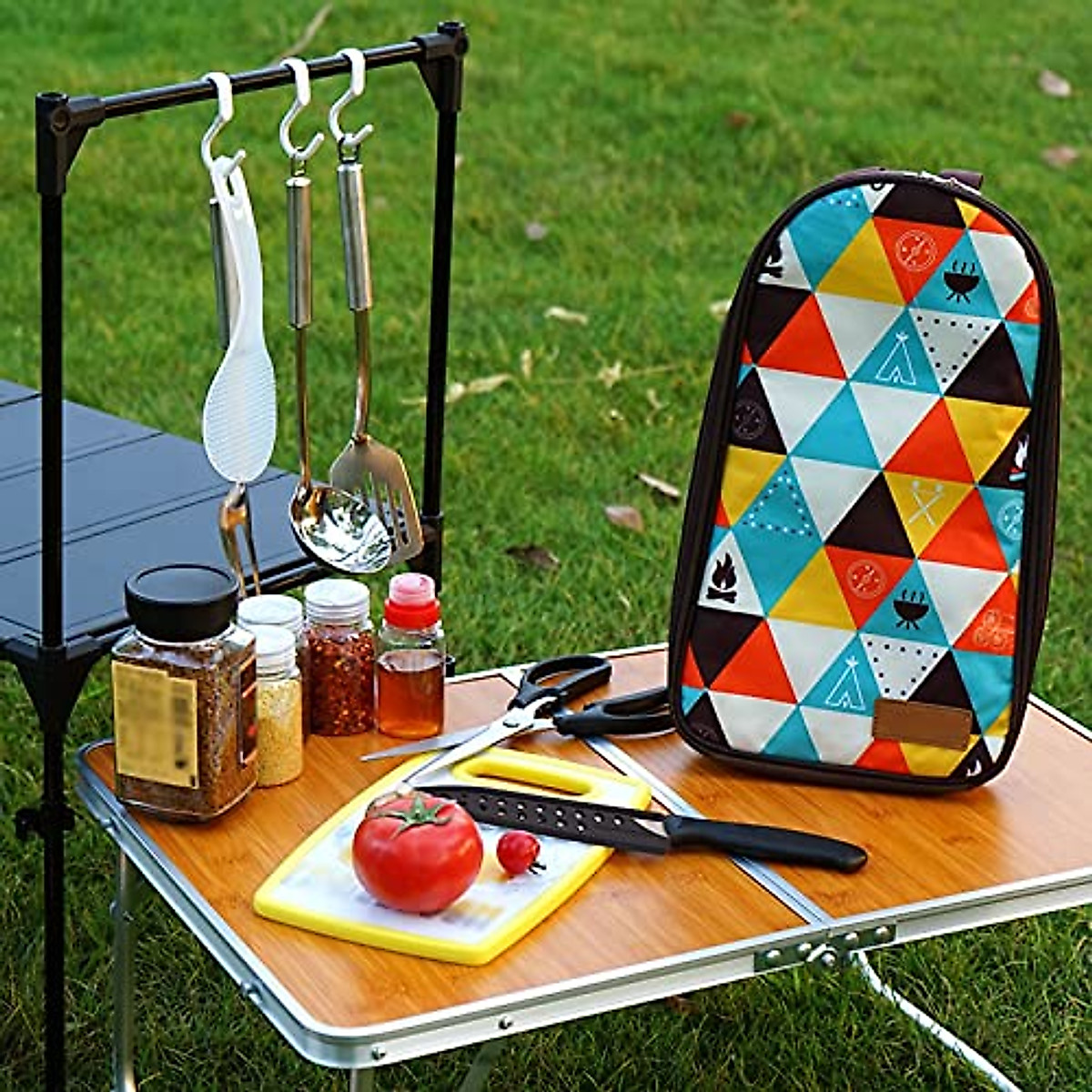 CYXI Portable Camping Kitchen Utensil Set-8 Piece Cookware Kit, BBQ Tools Set,Grill Accessories,for Travel, Picnics, RVs, Camping, BBQs, Parties (Color : A)