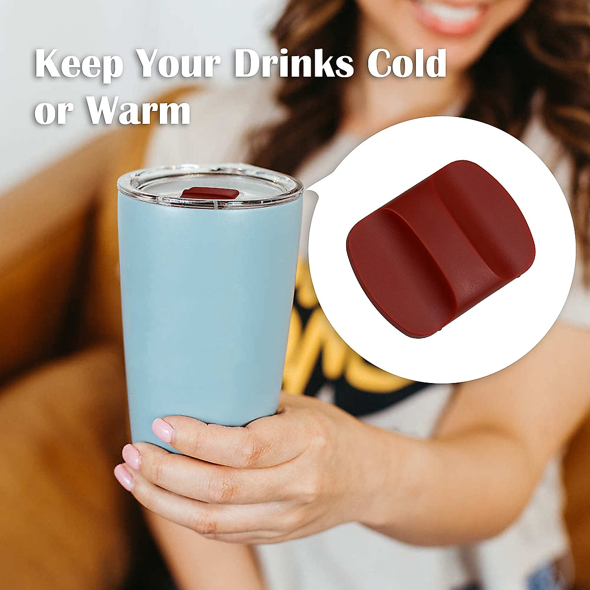 YKOAJG Magnetic Slide Replacement - For Yeti - Lid 10 oz, 16 oz, 20 oz, 26 oz, 30 oz, 4 Color (Black, Vermilion, Dark Blue, Green)