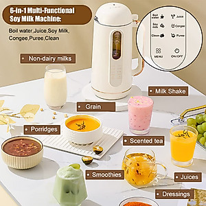 Toyukia Multi-Functional Nut Milk Maker Machine 30OZ/900mL,Smart Automatic Homemade Plant-Based Milk,Oat,Soy,Almond,Dairy Free Beverages Machine,Juicer with Mesh Strainer,Free Filtering,Self Cleaning