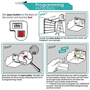 2 Garage Door Remote Opener for Liftmaster 971LM (1997-2005) Red Button - Security+ 390 Mhz