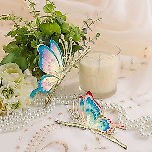 Large Non-Slip Metal Sparkly Butterfly Hair Jaw Clips for Women - Strong Hold Cute Hair Claws, Headwear Gifts (2Pcs)