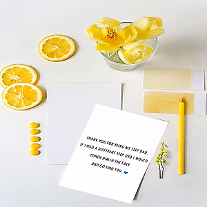 Comting Thank You Step Dad Father's Day Card, Appreciate Greeting Card for Father in Law, Birthday Card for Dad