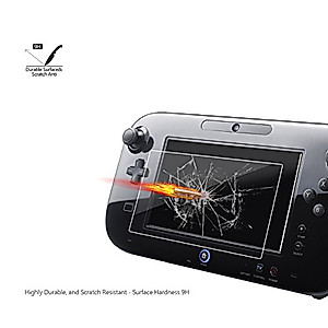 (Pack of 2) Tempered Glass Screen Protector for Nintendo Wii U, Akwox [0.3mm 2.5D High Definition 9H] Premium Clear Screen Protective Film for Nintendo Wii U