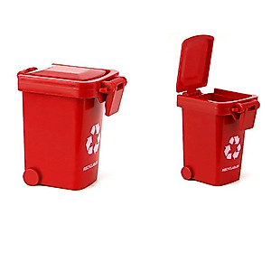 Nuanmu Garbage Can Set 6 Color Small Trash Can ABS Garbage Truck Toys