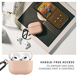 Native Union Roam Case for AirPods (3rd Gen) – Smooth Minimalist Case with Clip - Compatible with AirPods (Peach)