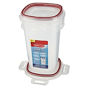 Rubbermaid Lock-Its Divided Food Storage Container with Easy Find Lid, 5.25 Cup, Racer Red