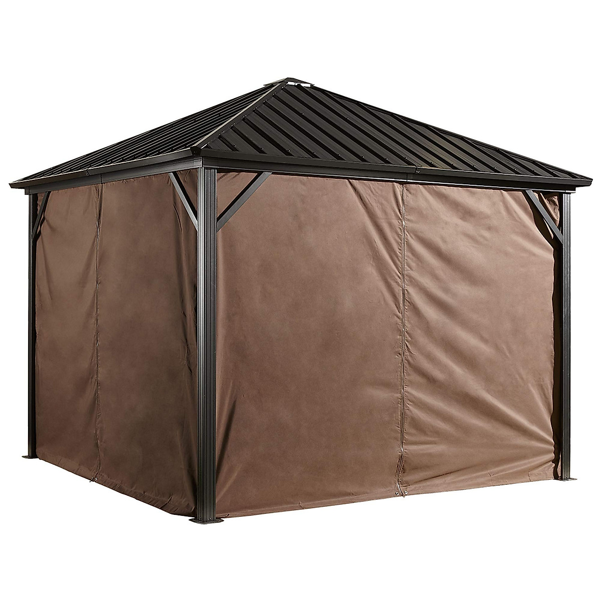Sojag Accessories Set of 4 8' x 8' Curtains for Dakota Outdoor Gazebo, Brown