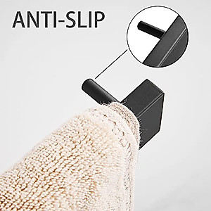 Ddtohan Towel Bar, Stainless Steel Hand Towel Rack, Bathroom Wall Mount Towel Holder (Black)