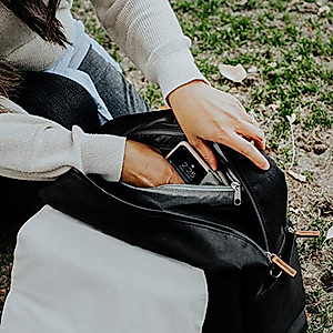 JJ Cole Bloomfield Modular Knapsack Diaper Bag, Ivory and Onyx