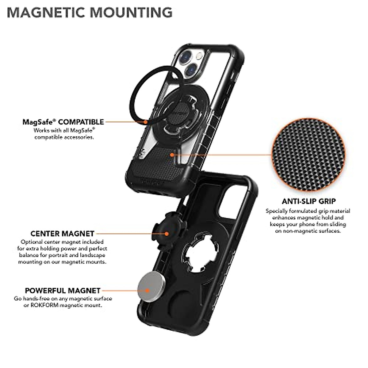 Rokform - iPhone 13 Mini Crystal Case + Universal Bike Phone Mount