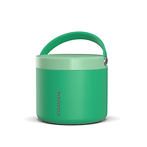 Hydrapeak 18oz Stainless Steel Vacuum Insulated Thermos Food Jar | Kids Thermos for Hot Food and Cold Food, Wide Mouth Leak-Proof Soup Thermos for Adults, 10 Hours Hot and 16 Hours Cold (Jade)