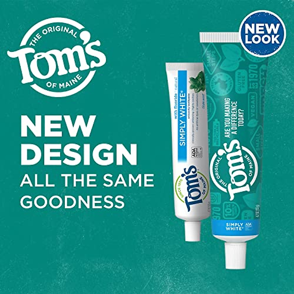 Tom's of Maine Simply White Toothpaste, Clean Mint, 4.7 oz. 3-Pack (Packaging May Vary)
