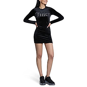 Juicy Couture Long Sleeve Bling Dress Liquorice LG (US 10-12)