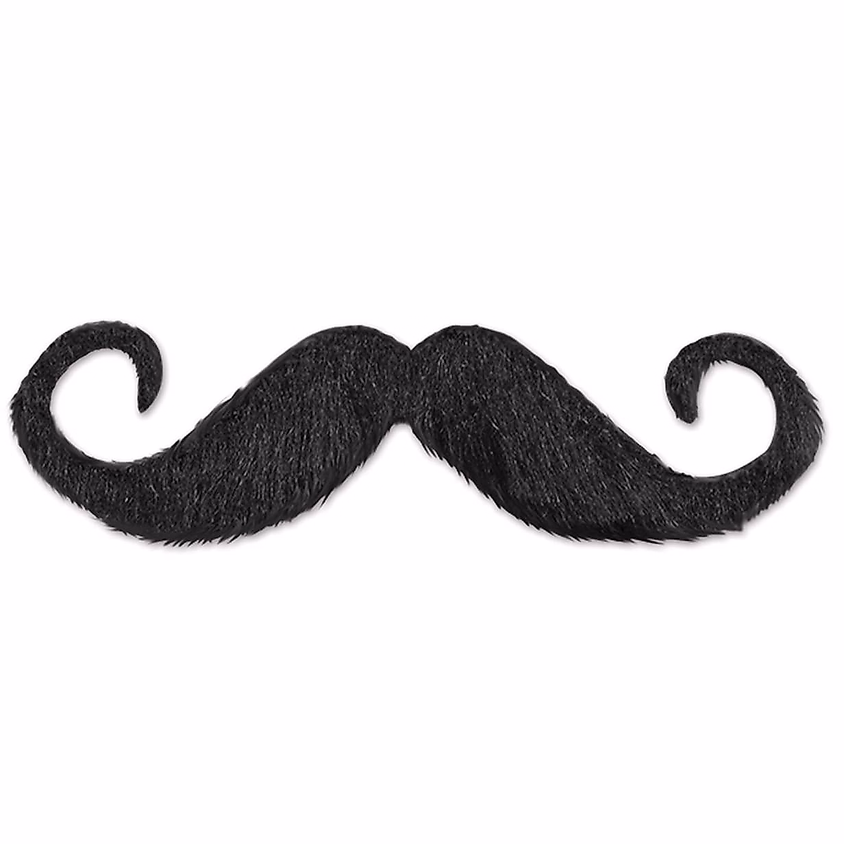 Beistle Handlebar Mustache, Self-Adhesive Fake Hairy 'stache, Halloween Stick on Facial Hair for Pirates, Cowboys, & Mario Costume for Parties, 5”