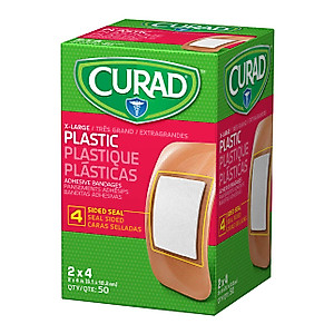 CURAD Plastic Adhesive Bandages 2" x 4", Not Made from Natural Rubber Latex, Pack of 600