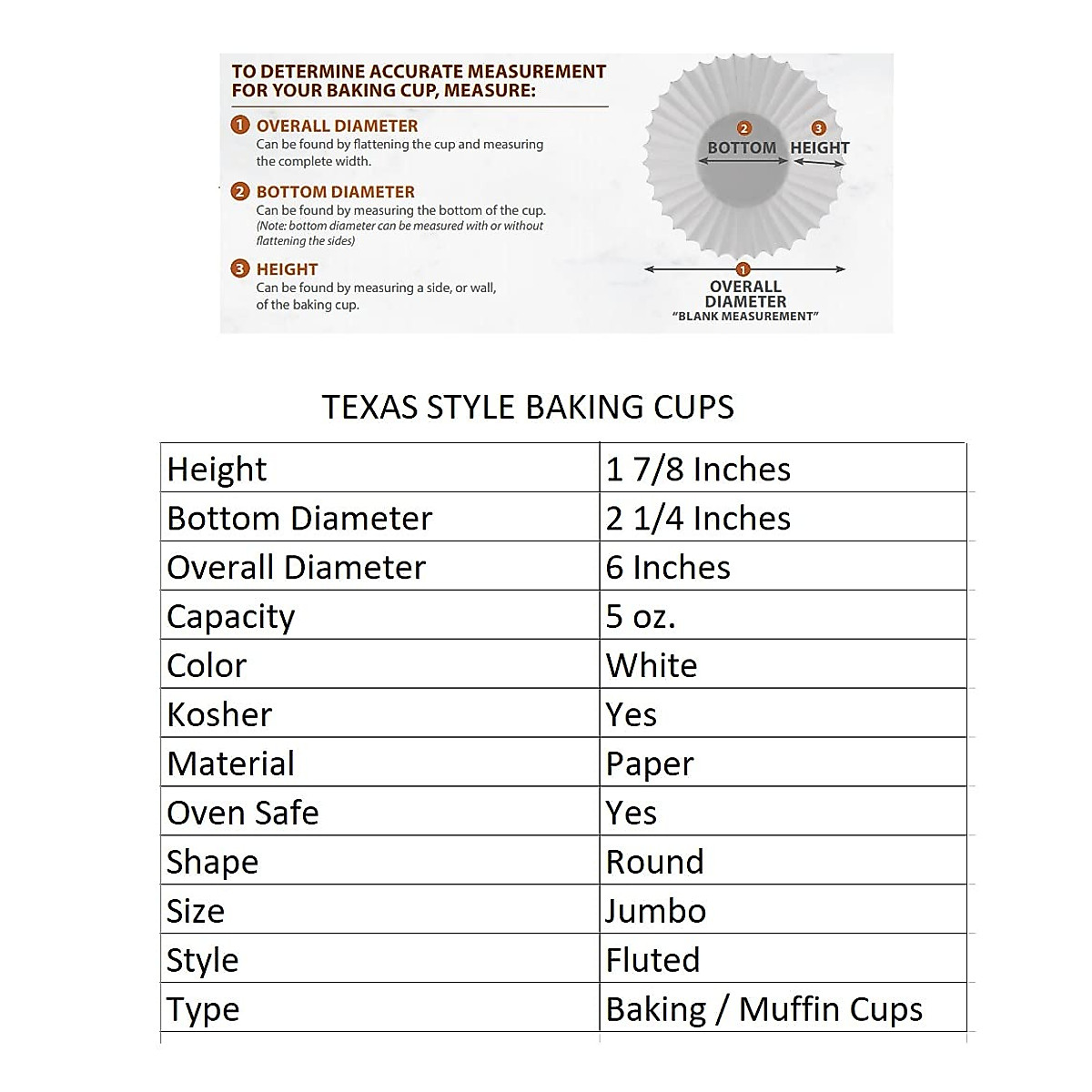 Oasis Supply Baking and Muffin Cups, Jumbo Size, Texas Sized (500 Count)