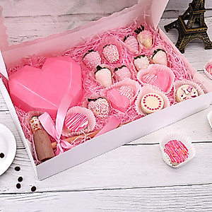 Tcoivs 20-Pack 16" x 11" x 2.5" Bakery Boxes with Window Hold 12 Donuts, Auto-Popup Large Cookie Boxes, Treat Boxes for Pastries (White)