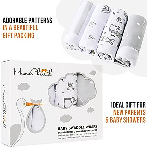 Mama Cheetah Baby Swaddle Sack, Organic Swaddle Blanket, Newborn Swaddle Sleep Sacks, Adjustable Infant Swaddle Wrap, Easy Swaddles for Boy Girl 0-3 Month, Baby Essentials, Nursery Swaddling, 4-Pack
