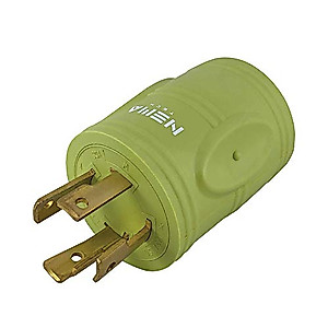 NemaTech NEMA L14-30P Male to TT-30R Female 30 Amp 4-Prong Compact Locking Generator to RV Transfer Switch Inlet Box Adapter