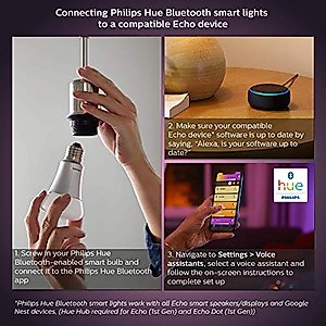 Philips Hue A19 LED Smart Bulb Starter Kit, 4 A19 Bulbs, 1 Hue Hub, Multi-color, 5 Piece Set