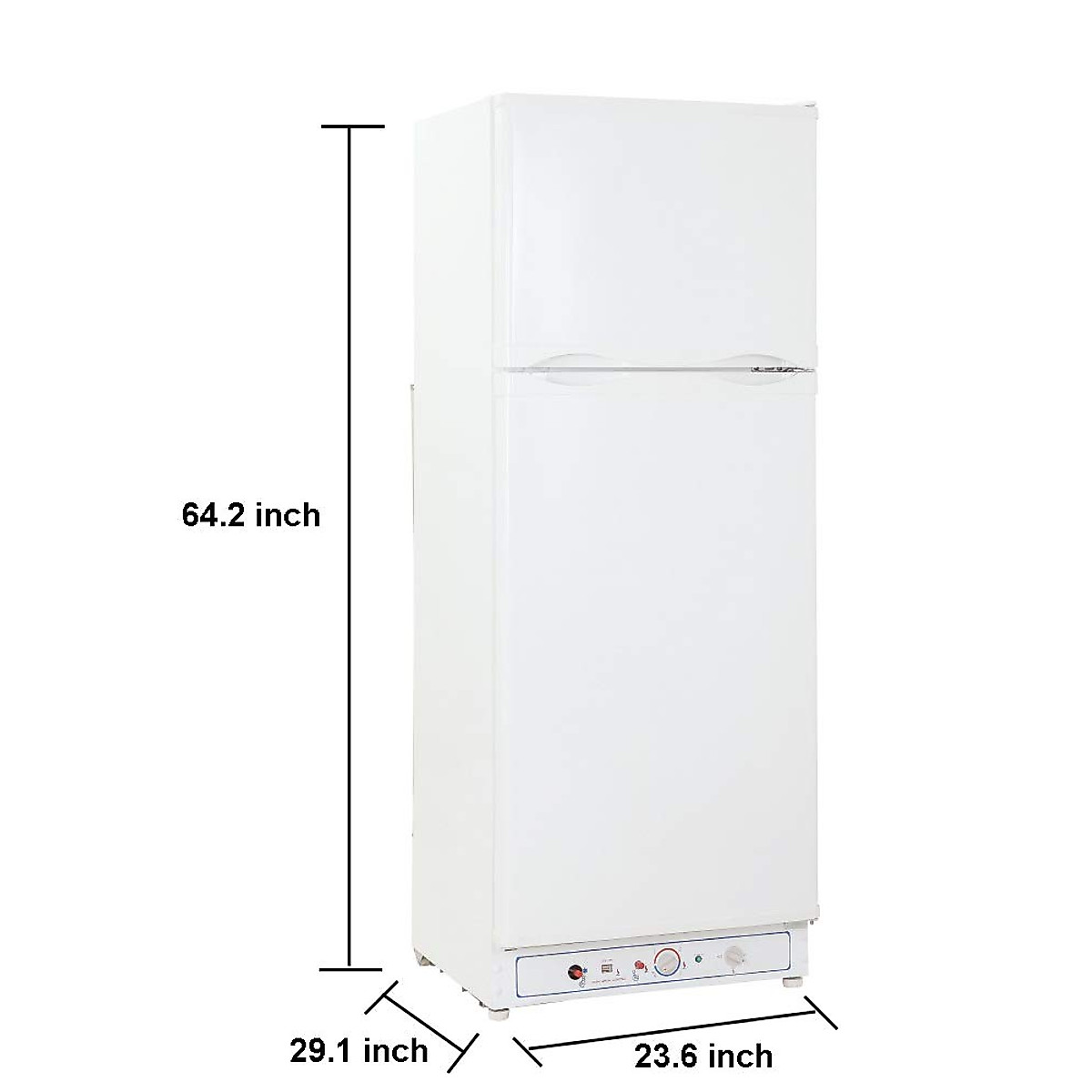SMETA 110V/Gas Propane Refrigerator Fridge Up Freezer Propane Fridge Large Storage for Off Grid Garage Ready Refrigerator, 9.4 Cu.Ft, White