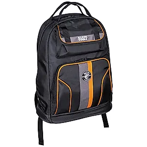 Klein Tools 55475 Tool Bag Backpack, Heavy Duty Tradesman Pro Tool Organizer / Tool Carrier with 35 Pockets for Hand Tools and Gear
