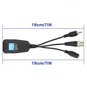 Passive Video Balun 8 Pairs Passive Video Power Balun Audio Connector 960P/1080P/2MP BNC to RJ45 Network Transceiver Cat5e/Cat6 Adapter AHD/TVI/CVI/CVBS for Full HD Security Surveillance Camera System