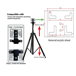Missyou 3D Hologram Fan Stand with Multi-Function Base, Height 39.4 to 69 Inch, 150 Pounds Load-Bearing for A Variety of Hologram Fans