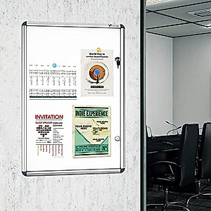 VIZ-PRO Tamperproof Lockable Magnetic Dry Erase Board Class 1 Aluminium Framed 48x24 Inches