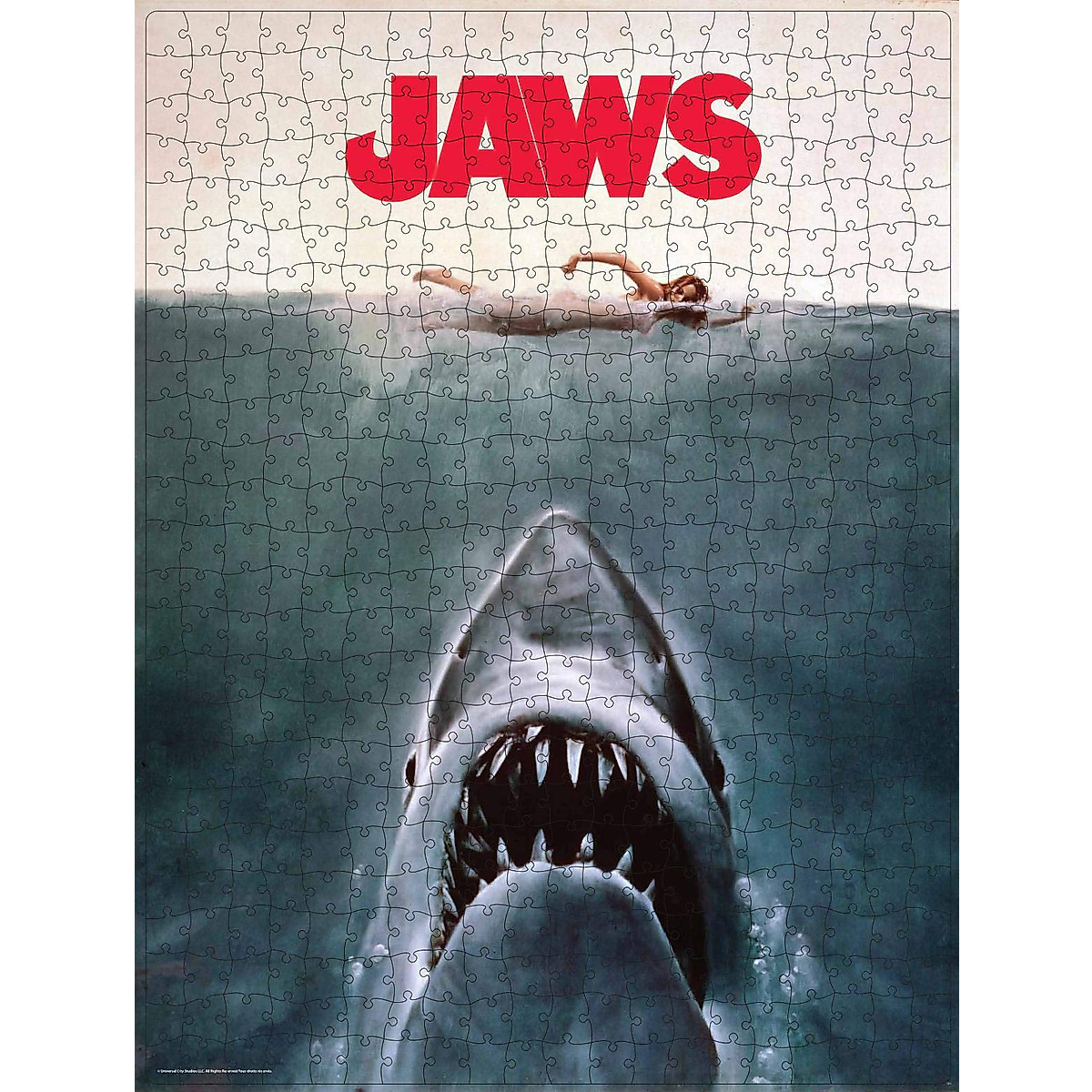 Jaws Movie 500-Piece Puzzle in Plastic Retro Blockbuster VHS Video Case
