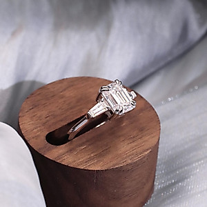 3Ct Moissanite Engagement Ring, 18K Real Gold Plated, Moissanite