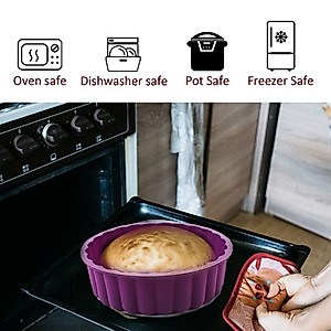 AILEHOPY 8 Inch Silicone Charlotte Cake Pan -Set of 2- Round Baking Molds for Cheese Cake,Chocolate Cake, Rainbow Cakes, Strawberry Shortcake, Brownie Tart Pie