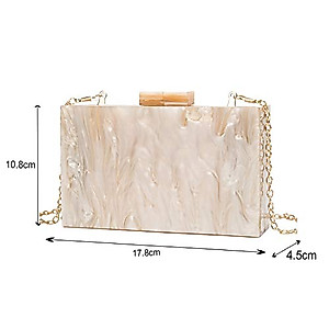 Acrylic Clutch Purses for women Perspex Bag Box Clutch Evening Crossbody Handbags (APRICOT)