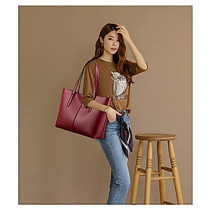 Women Shoulder Handbag Purses, Leather Tote Bag, Large Capacity Top-Handle Satchels, for Daily Work Shopping Dating