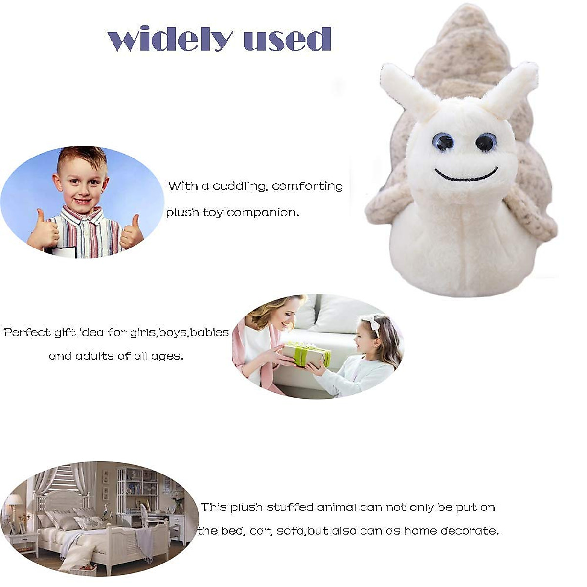 CHELEI2019 7" Plush Snail Stuffed Animal,Cute Soft Sleeping Snail Plush Toy Gifts for Kids