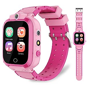 Kids Smart Watch for Toys for 3-10 Year Old Girls, 1.44" HD Touch Screen with 24 Puzzle Games Music Player Dual Camera 12/24 hr Pedometer Flashlight Birthday Gift for Age 5 6 7 8