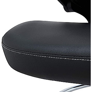 Modway Attainment Vinyl Drafting Chair - Drafting Stool With Flip-Up Arm in Black