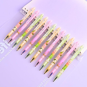 Temiary 12Pcs Cute Erasable Gel Pens, Make Mistakes Disappear, 0.5mm Fine Point Smooth Writing for Planner, Blue and Black Ink Pen No Smudge for School Office Supplies (Romantic)