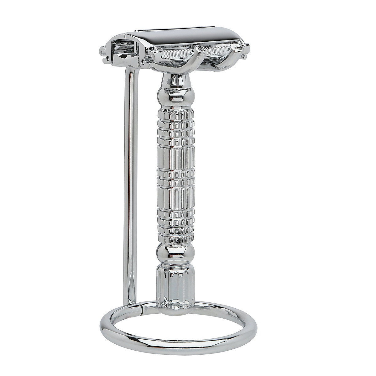 Complete Wet Shave Kit | Mike the Mason | Gift Set Includes: Hawk Safety Razor, Pure 100% Badger Hair Brush, Organic Honey Oatmeal Shave Bar, Nick Brick, 5 Premium Mens Blades, and a Razor Stand