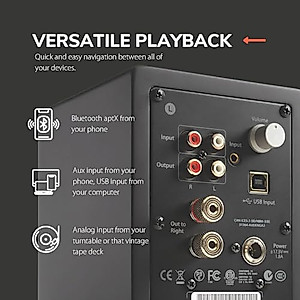 Audioengine A2 Plus Wireless Bluetooth Desktop Speakers - 60W Computer Speakers for Music and Gaming