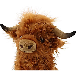 ROSIHA Highland Cow Plush,Cuddly Realistic Cow Stuffed Animal Farm Toy Pillow