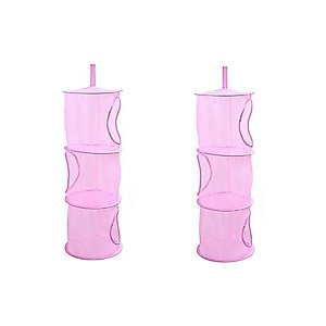 Toyvian 2pcs mesh sweater collapsible laundry drying rack collapsible clothes rack toy storage basket folded mesh underwear drying basket Hanging Storage Organizer mesh hanging storage net