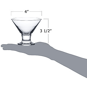 Red Co. 5.5 Oz Clear Glass Mini Martini Footed Dessert Bowl Set of 6, Ice Cream & Frozen Yogurt Cups