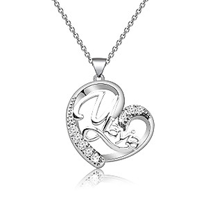 MAOFAED Yiayia Gift Grandmother Gift Mother’s Day Gift Yiayia Jewelry Grandma Necklace Birthday Gift For Grandma (yiayia necklace silver)