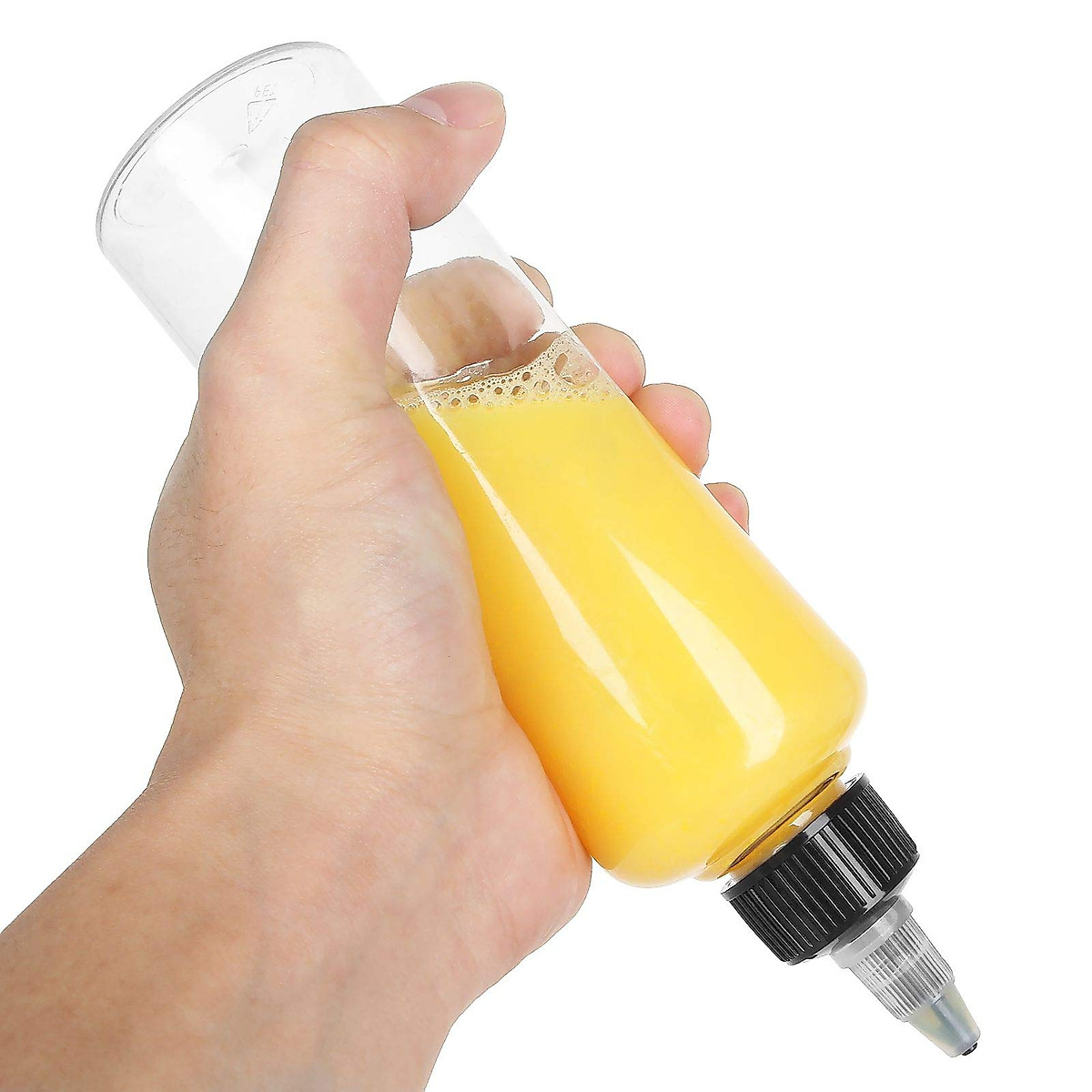 SENENQU 20PCS Round LDPE Plastic Squeeze Bottles Natural Boston Round Bottles Dispensing Bottles with Twist Top Cap for Crafts, Art, Glue and More(8.5oz, Clear)