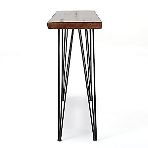 Christopher Knight Home Chana Industrial Faux Live Edge Rectangular Bar Table, Natural / Black