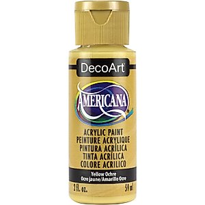 Deco Art Americana Acrylic Paint 2oz-Yellow Ochre - Opaque Fabric